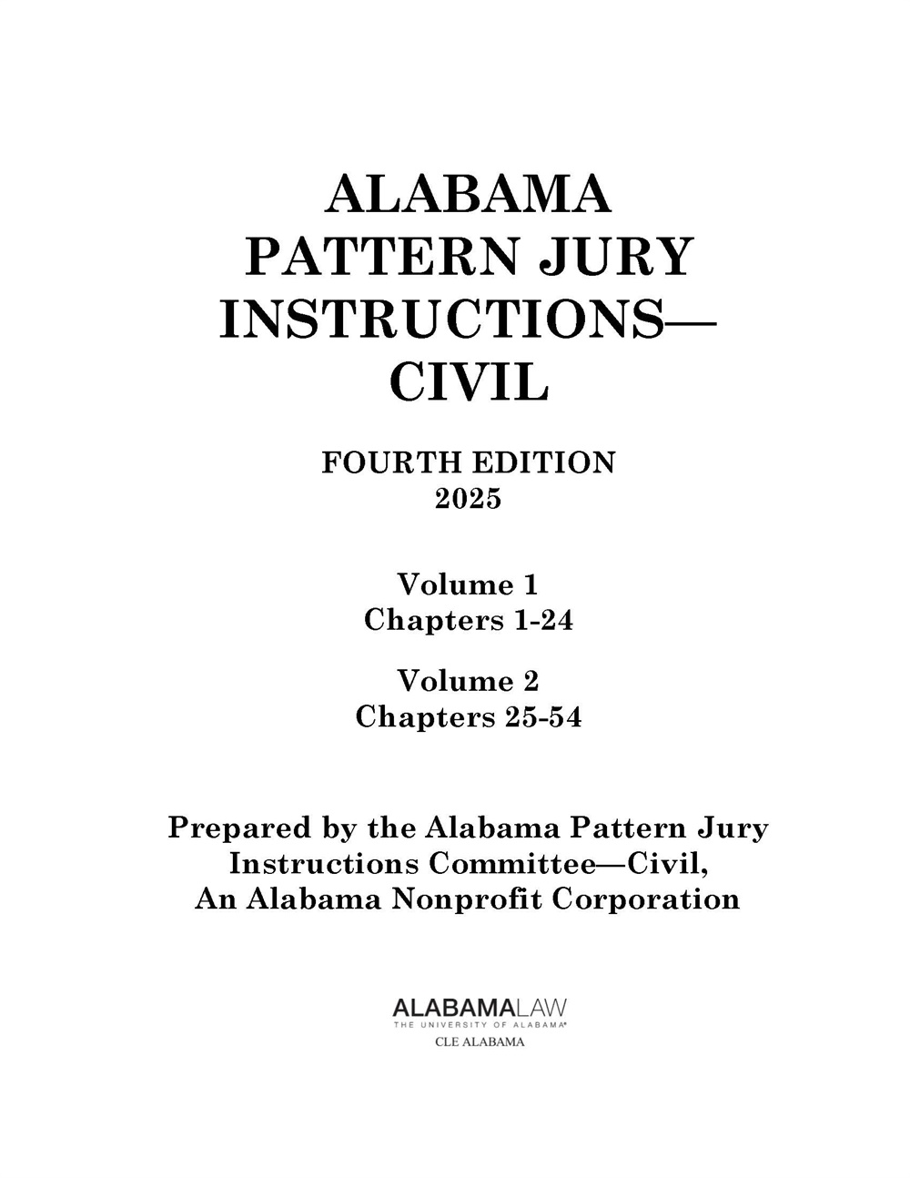 Alabama Pattern Jury Instructions - Civil (4th ed. 2025) (print + digital)